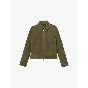 REISS Tate Long-sleeve Suede Jacket