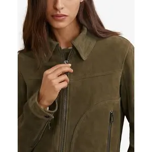 REISS Tate Long-sleeve Suede Jacket