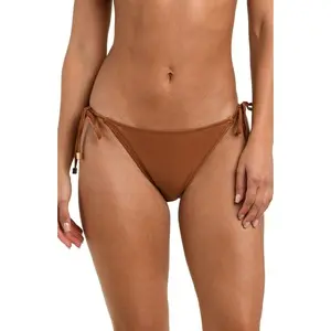 L'Agence Britt Shimmer String Bikini Bottoms - Bronze