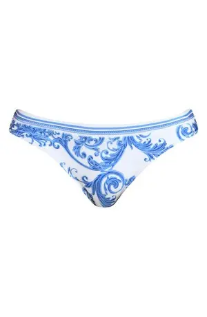 L'Agence Nicole Baroque Bikini Bottoms - Blue