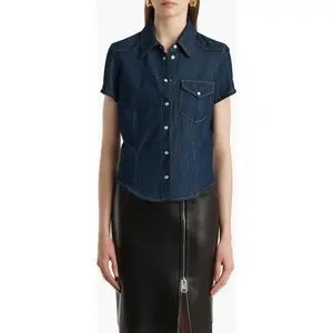 Khaite Cavazos Denim Snap-up Shirt - Benson