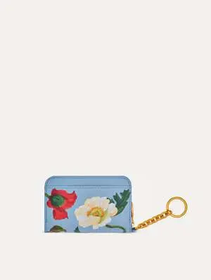 Oscar De La Renta Poppy-printed Zip Card Case - One-color