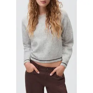 Mango Lightning Bolt Crop Pullover Sweater