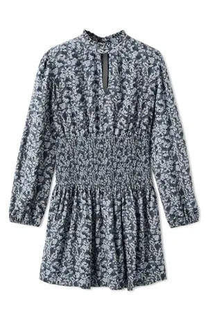 Mango Smocked Long Sleeve Dress
