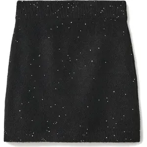 Mango Sequin Knit Skirt - Black