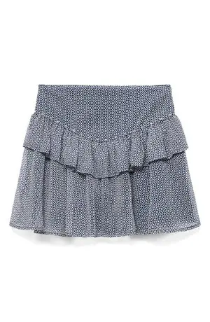 Mango Ruffle Rhinestone Mini Skirt
