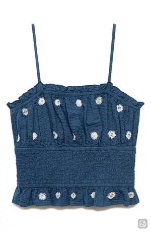 Mango Beaded Embroidered Crop Camisole