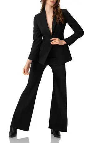IVONNE Classic Tailored Straight-leg Wool Pants - Black