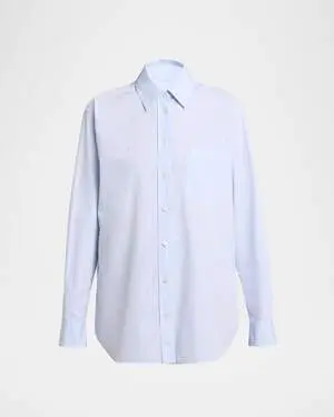 THE ROW Gavina Cotton Button-down Shirt - Light Sky