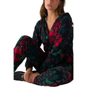 FABLETICS Cozy Fleece Hooded Jumpsuit - Hohoholiday