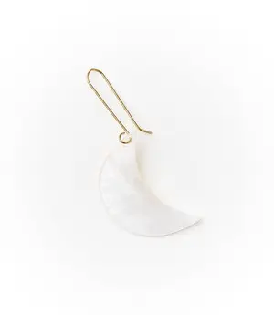 MATR BOOMIE Rajani Crescent Moon Drop Earrings - Ivory