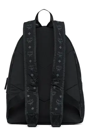 Mcm Stark Packable Backpack In Monogram Nylon - Black