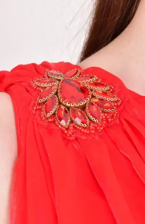 RAAS Tiana Embellished Silk Maxi Dress