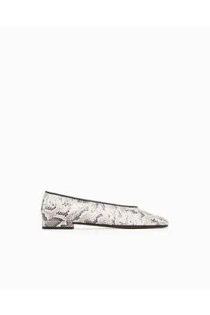 Giorgio Armani Python-print Leather Ballerinas - Red