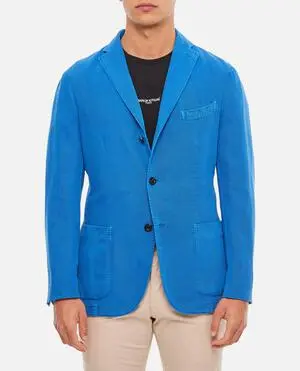 Boglioli Single-breasted Cotton Canvas Jacket - Sky Blue