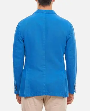 Boglioli Single-breasted Cotton Canvas Jacket - Sky Blue