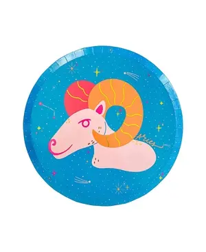 JOLLITY & CO Zodiac Themed Paper Party Dinner Plates, Set Of 8 - Aries