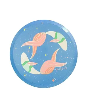 JOLLITY & CO Zodiac Themed Paper Party Dinner Plates, Set Of 8 - Pisces