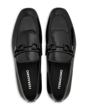 FERRAGAMO Patent Leather Loafers With Gancini Buckle