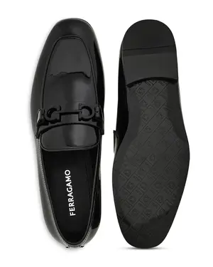 FERRAGAMO Patent Leather Loafers With Gancini Buckle