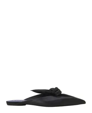 LANVIN Midnight Step Leather Bow Mule - Black