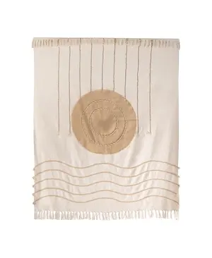 GAURI KOHLI Zoya Throw Blanket, 60 L X 50 W - Shades Of Beige And Brown