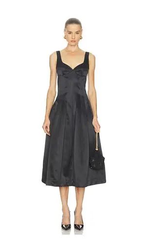 NICHOLAS Cory Corset Waist Midi Dress - Black
