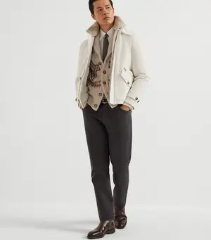 Brunello Cucinelli Padded Shearling-collar Bomber Jacket
