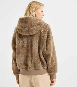 Brunello Cucinelli Shearling Zip-up Hoodie