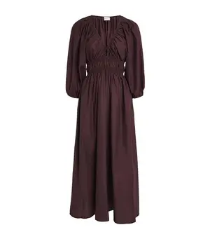 Matteau Cotton Plunge Midi Dress