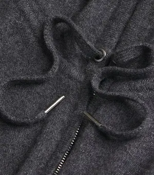Derek Rose Cashmere Finley Zip-up Hoodie - Grey