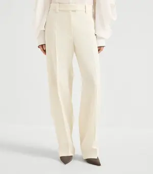 Brunello Cucinelli Wool-blend Gabardine Cigarette Trousers