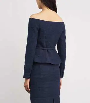 Roland Mouret Bouclé Off-the-shoulder Jacket