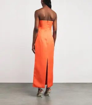 LEO LIN Floral Appliqué Ava Maxi Dress - Orange