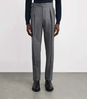 Ralph Lauren Purple Label Wool Pleated Byron Trousers