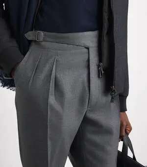 Ralph Lauren Purple Label Wool Pleated Byron Trousers