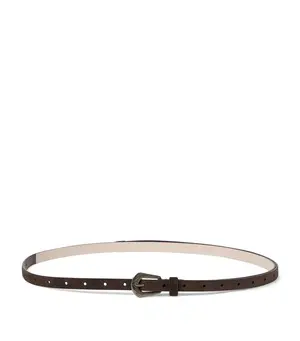 Brunello Cucinelli Leather Slim Belt - Brown