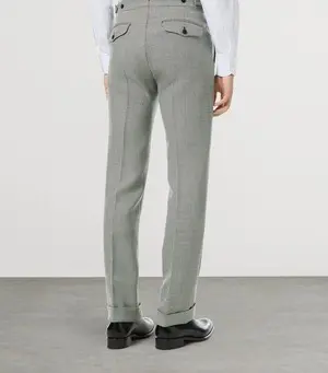 TOM FORD Wool Jacquard Tailored Trousers