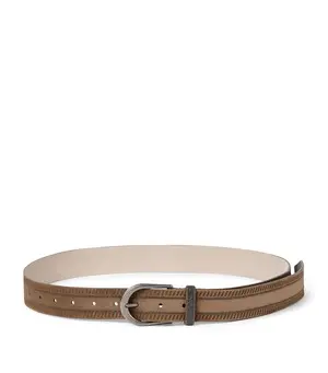Brunello Cucinelli Suede Textured Belt