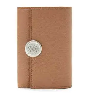 Loewe Small Leather Pebble Vertical Wallet - Brown