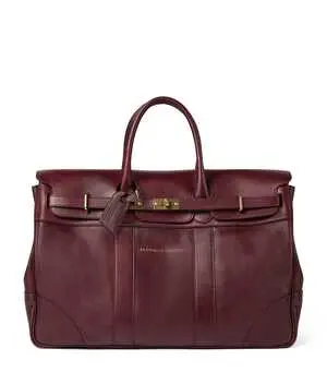 Brunello Cucinelli Calfskin Leather Country Bag - Burgundy