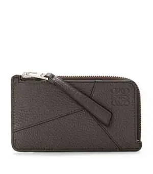 Loewe Leather Puzzle Coin Card Holder - Grey