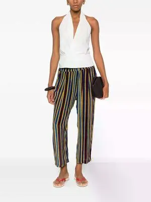 YAVI Striped Drawstring Trousers