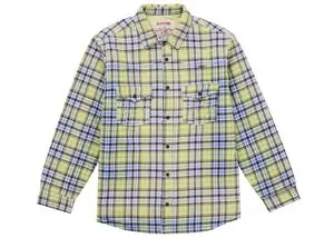 Supreme True Religion Quilted Lined Plaid Flannel Shirt - Yellow