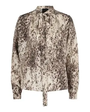 Givenchy Leopard Print Silk Blouse - Natural Brown