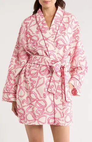 KILO BRAVA Print Cotton Robe - Dancing Bows