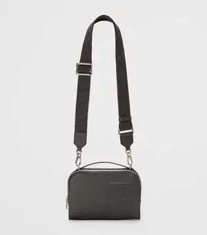 Loewe Mini Leather Camera Bag With Embossed Anagram Patch - Grey
