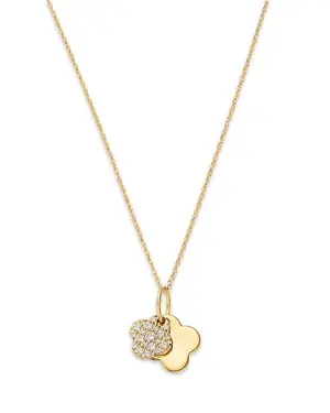 Bloomingdale'S Diamond Clover Pendant Necklace - Gold