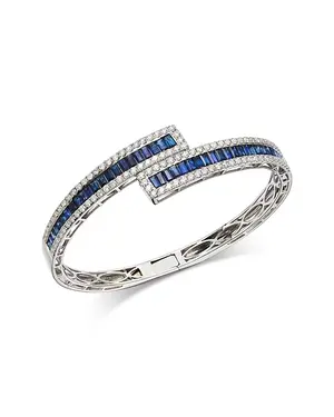 Bloomingdale'S Luxe Collection Sapphire & Diamond Bypass Bracelet - Blue/white