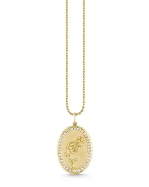 SYDNEY EVAN 14k Yellow Diamond And Opal Pendant Necklace - Gold